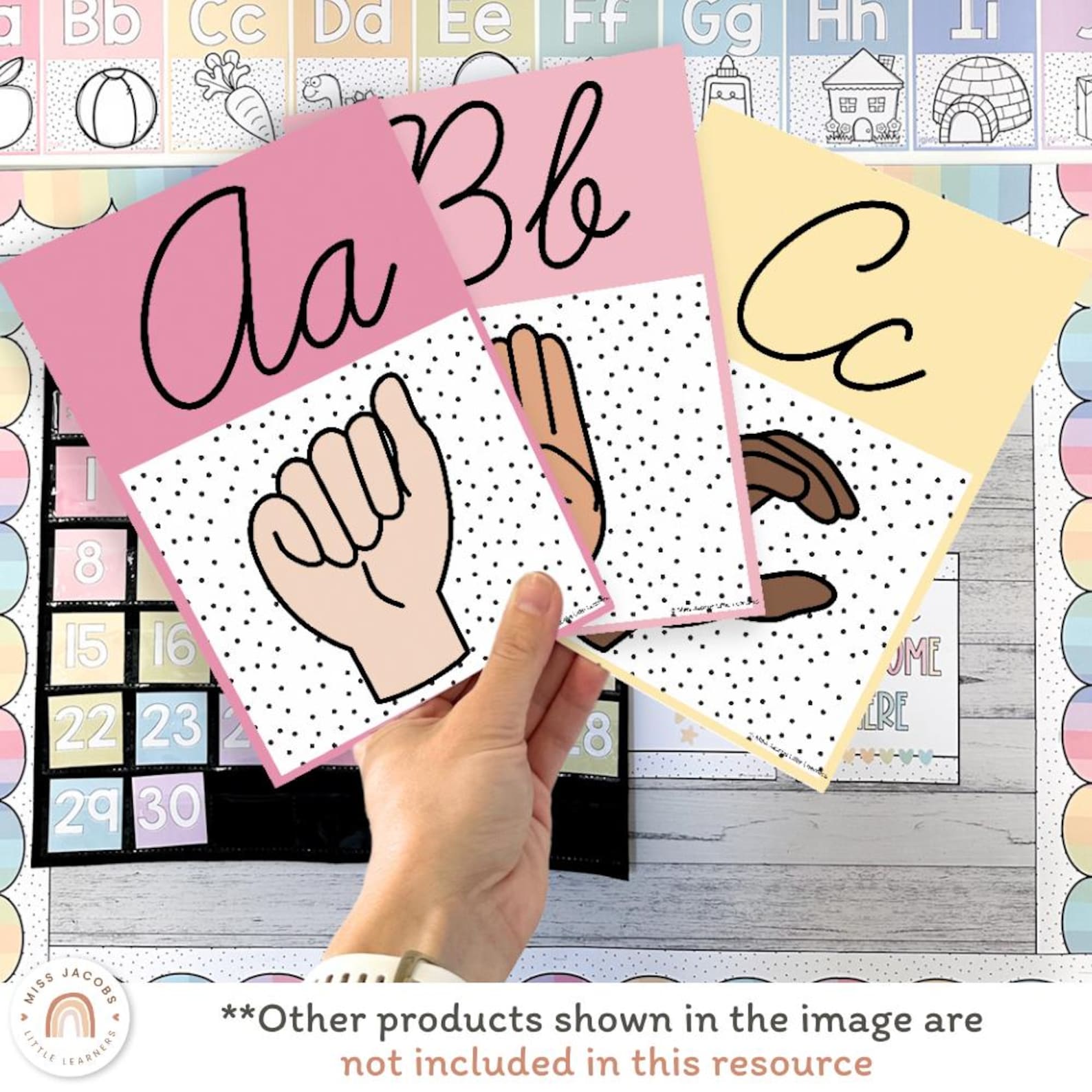 Alphabet Posters | SPOTTY PASTELS | Muted Rainbow Decor | Editable - Etsy