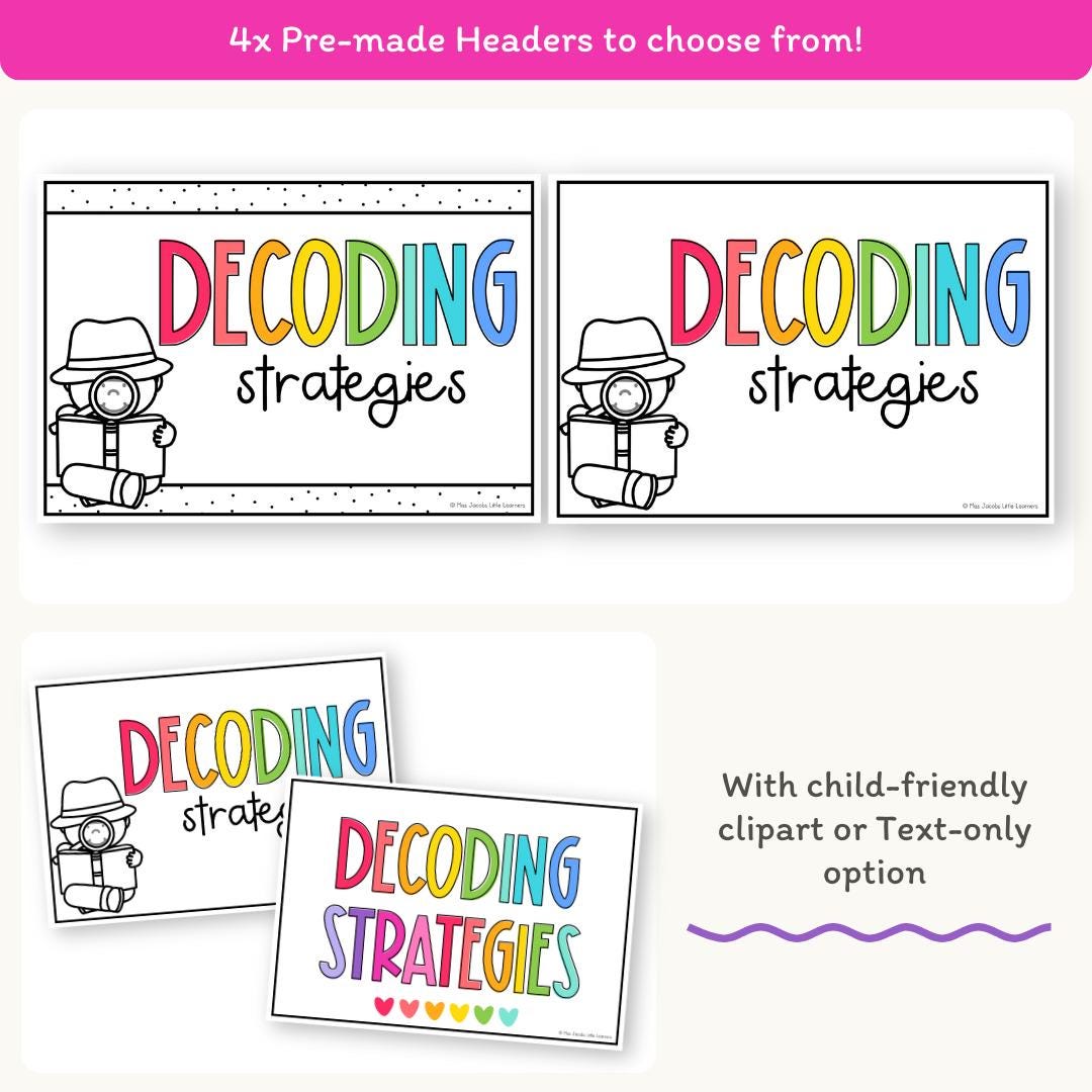 Decoding Reading Strategy Posters | RAINBOW BRIGHTS - Etsy