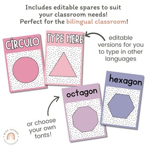 Shape Posters Spotty Pastels Calm Classroom Decor Editable - Etsy