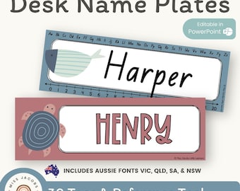 Student Desk Plates & Supply Labels | Cute Sea Life Classroom Decor - Etsy