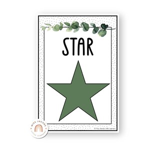 Shape Posters for Kindergarten, Modern Botanical Printable 2D Shapes ...