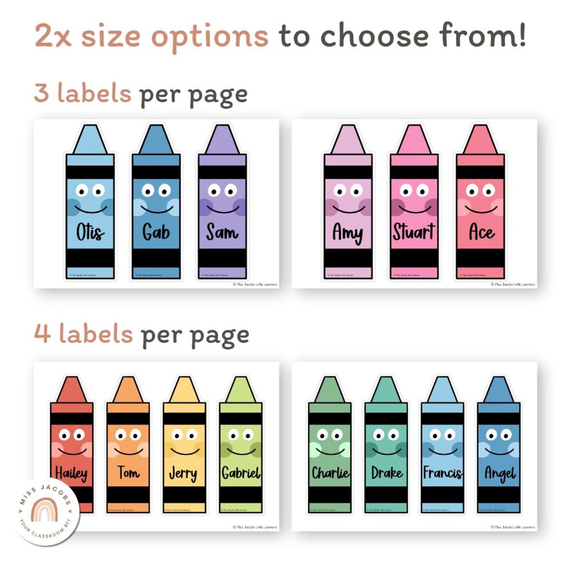 Crayon Door Display, Editable Welcome Door Signs + Student Name Labels ...