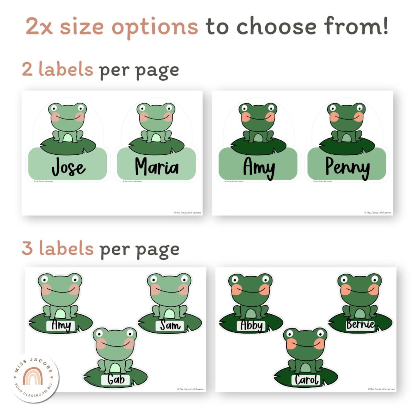 Printable Frog Door Sign for Classroom, Editable Welcome Posters & Name ...