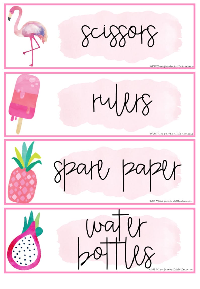 TROPICAL Classroom Labels and Student Name Plates Editable | Etsy