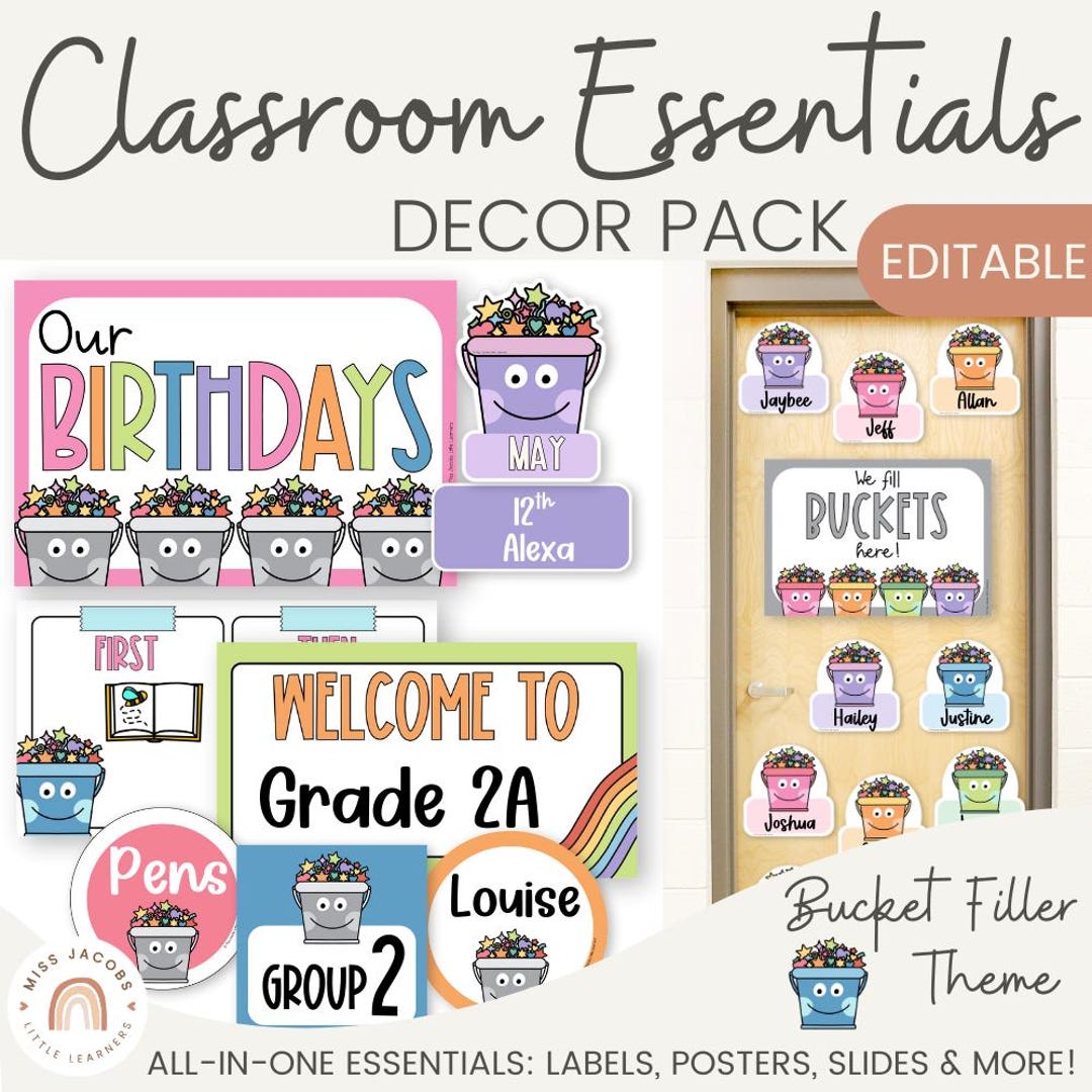 Bucket Filler Classroom Decor Bundle, Editable Teacher Resources ...