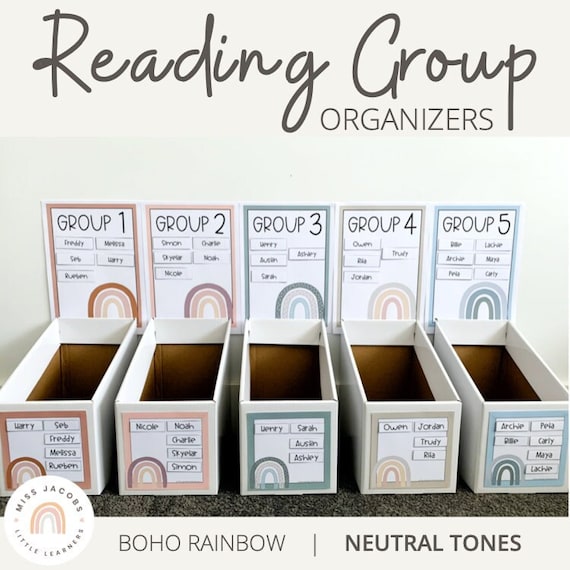 Modern BOHO RAINBOW Reading Groups Posters and Labels - Etsy