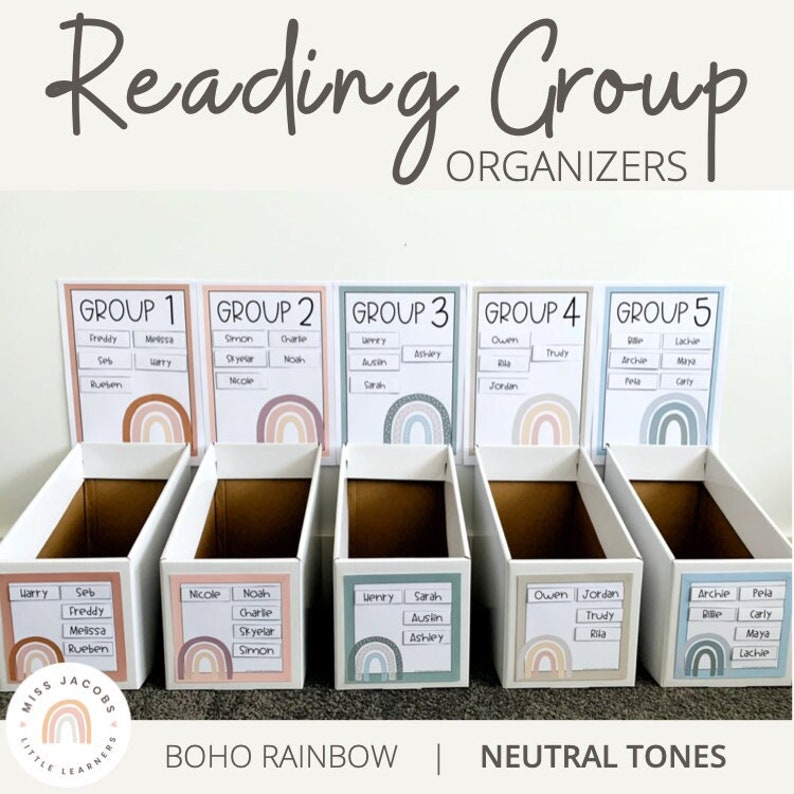 Modern BOHO RAINBOW Reading Groups Posters and Labels - Etsy