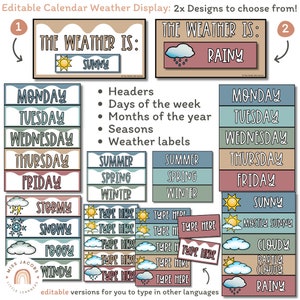 Classroom Calendar & Weather Pocket Chart Display | Cute Sea Life ...