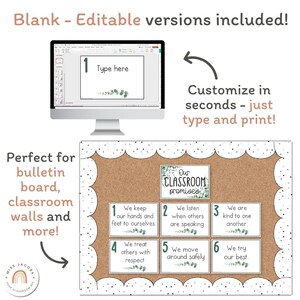 Classroom Rules & Expectations Posters With Visuals, Modern Botanical ...