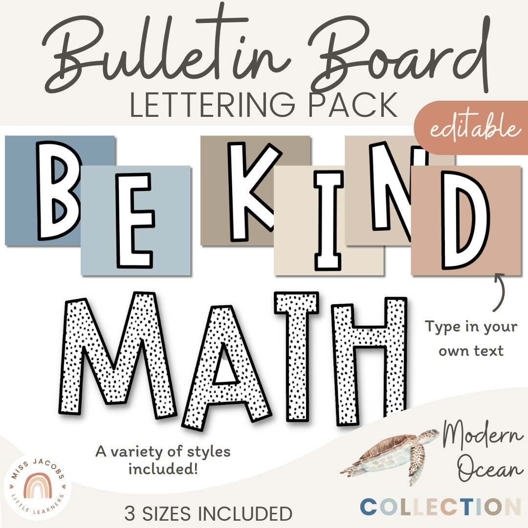 Bulletin Board Lettering Pack | Modern Classroom Decor | Editable - Etsy