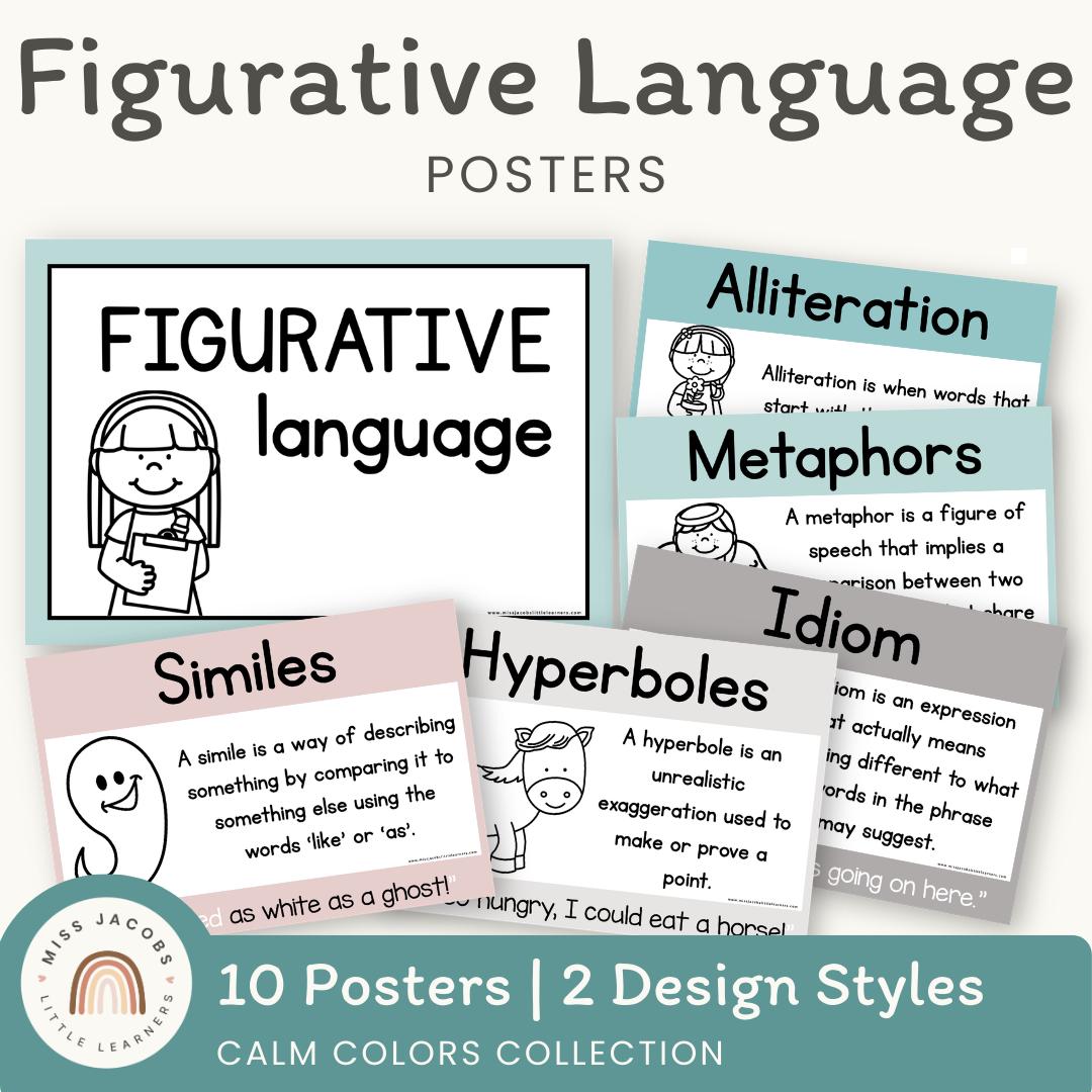 CALM COLORS Figurative Language Posters | English Posters | Modern ...