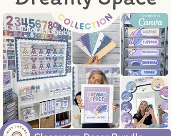 Dreamy Space Classroom Decor Bundle: Pastel Pop Galaxy Theme Classroom ...