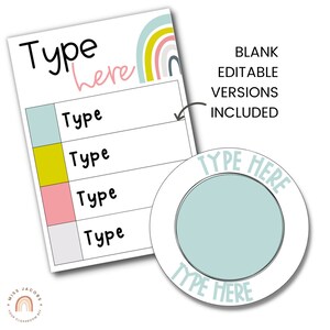 Modern Rainbow Voice Noise Level Display EDITABLE Classroom - Etsy