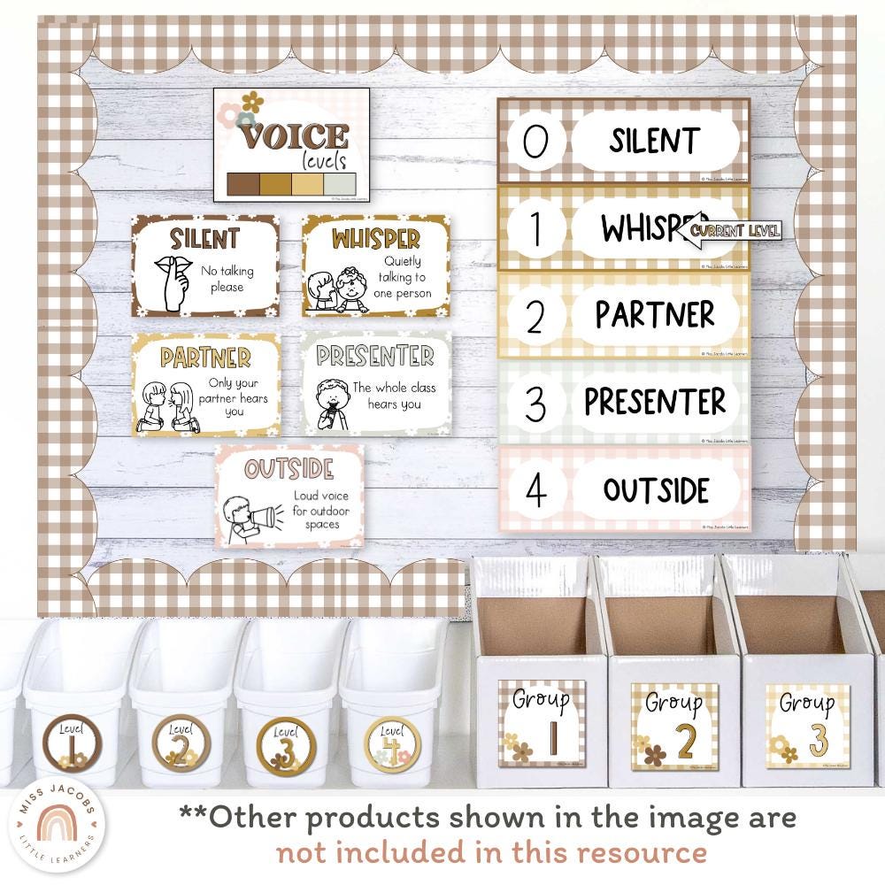 Editable Voice Levels Display | Push Light Noise Levels | Daisy Gingham ...