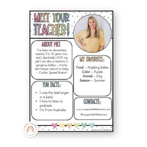 Meet the Teacher | Editable | Spotty Pastels Classroom Decor - Etsy