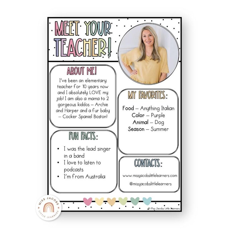 Meet the Teacher | Editable | Spotty Pastels Classroom Decor - Etsy