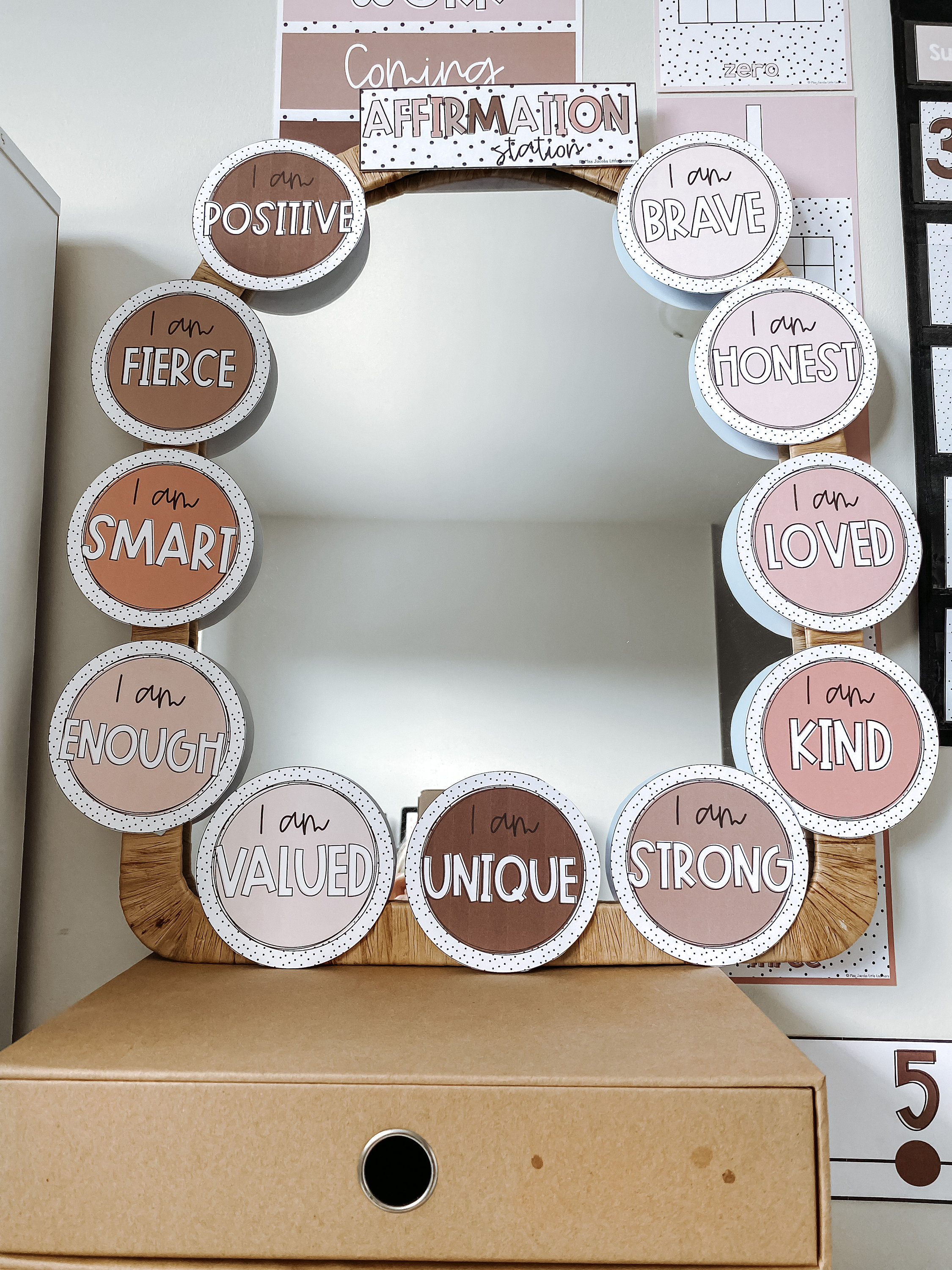 Affirmation Station, Editable Classroom Decor for Mirror Display ...