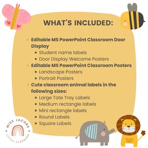 Cute Animal Classroom Labels Bundle | Editable Student Name Tags ...