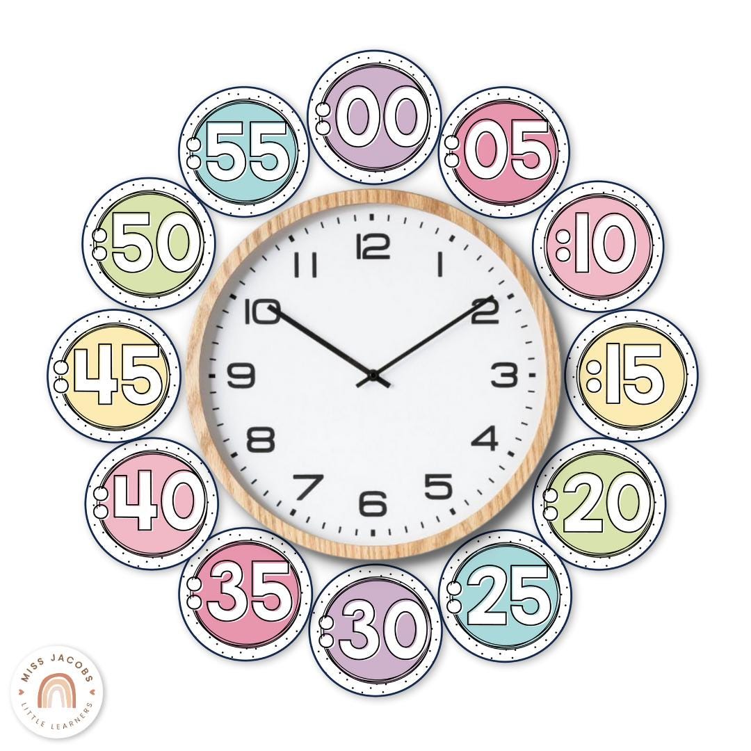 Clock Numbers | SPOTTY PASTELS - Etsy