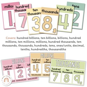 Place Value Display Posters | PASTELS - Etsy