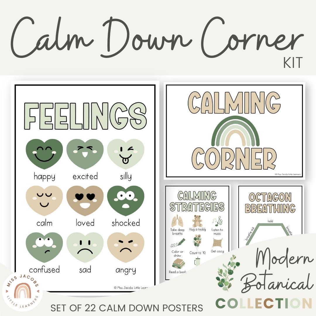 Botanical Calm Down Corner Posters, Calm Down Kit, Calm Therapy Poster ...