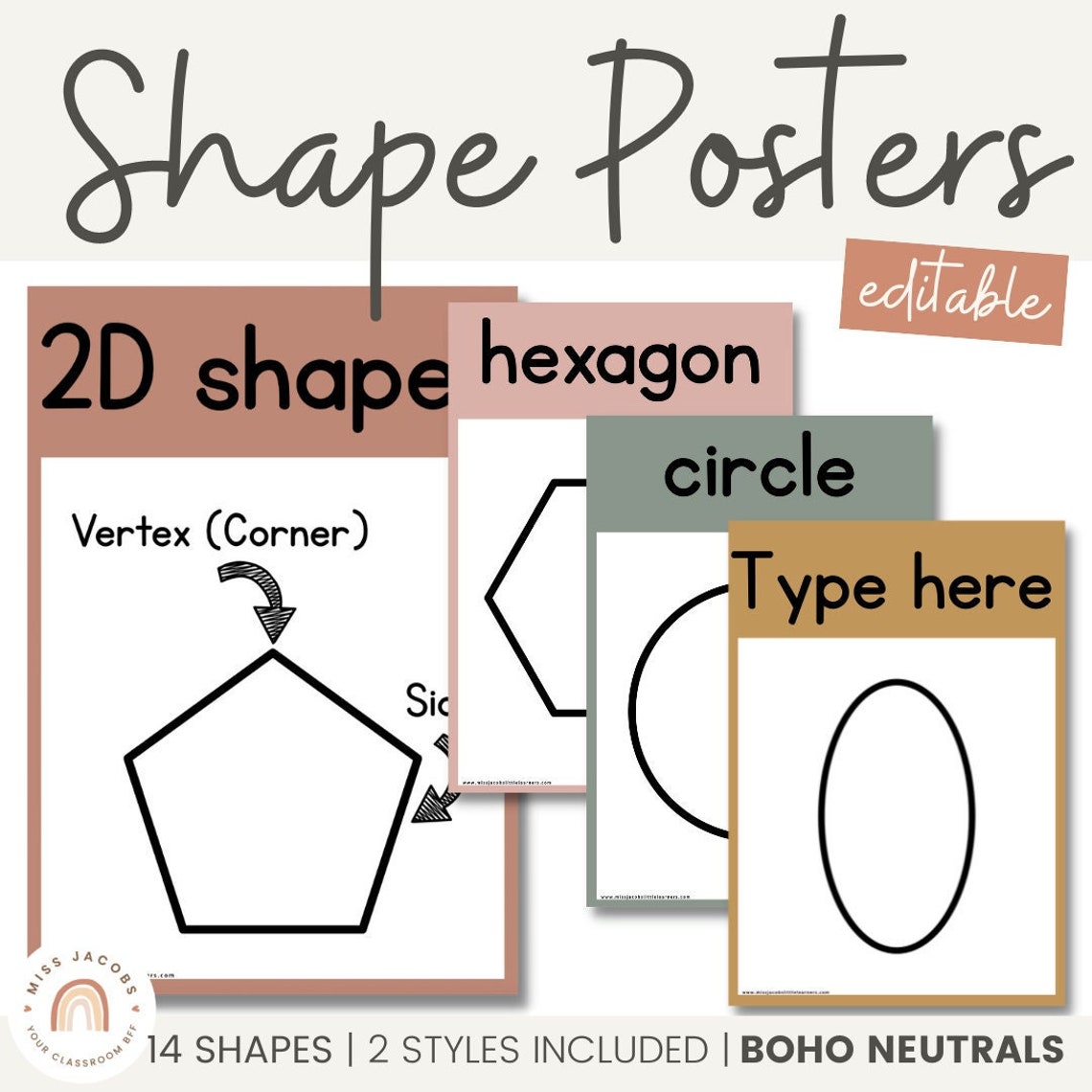 NEUTRAL Shape Posters Boho Neutral Color Palette Neutral - Etsy