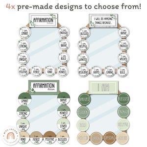 Affirmation Station Printable, Modern Botanical Classroom Decor, Leafy ...