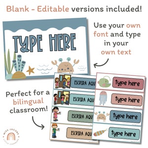 Classroom Jobs Display | Cute Sea Life Classroom Decor | Editable - Etsy