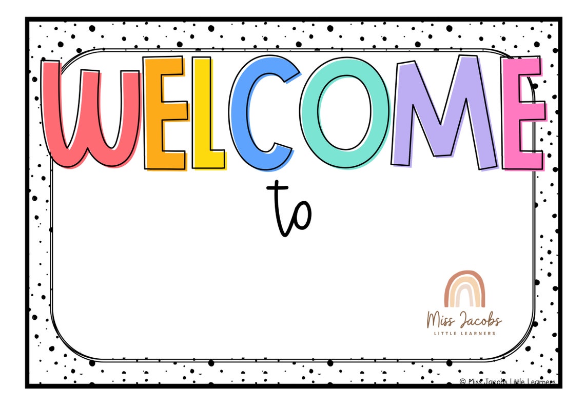 Classroom Welcome Sign SPOTTY BRIGHTS Theme Groovy Rainbow - Etsy
