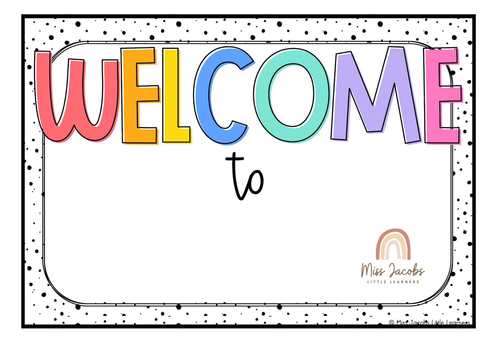 Classroom Welcome Sign SPOTTY BRIGHTS Theme Groovy Rainbow - Etsy