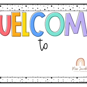 Classroom Welcome Sign | SPOTTY BRIGHTS Theme | Groovy Rainbow - Etsy