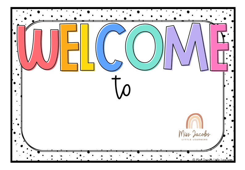 Classroom Welcome Sign SPOTTY BRIGHTS Theme Groovy Rainbow - Etsy