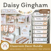 Boho Retro Classroom Decor Bundle | Editable | Groovy | Daisy | Rainbow ...