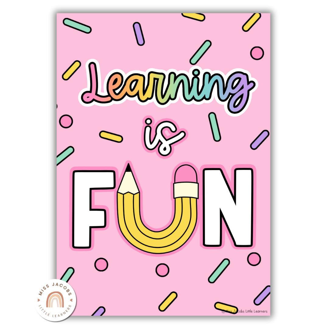 Cutesy Inspirational Classroom Posters, Composition Book Motivational ...