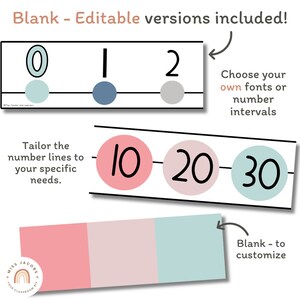 MODERN RAINBOW Classroom Number Line Display With Negatives | Calm ...