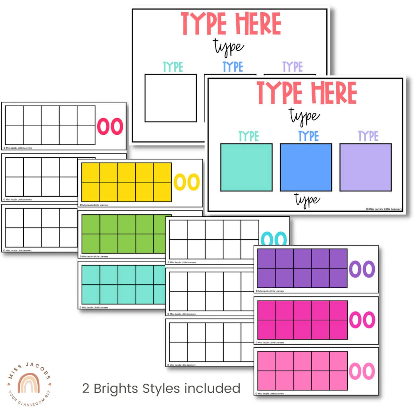 Simple Brights Classroom Decor Bundle | EDITABLE - Etsy