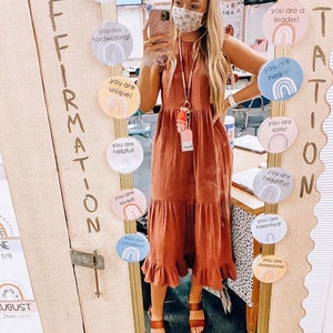 BOHO RAINBOW Affirmation Station | Positive Affirmations Mirror Display ...