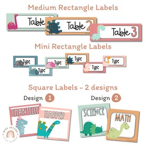 Cute Dinosaur Classroom Labels Bundle | Editable Student Name Tags ...