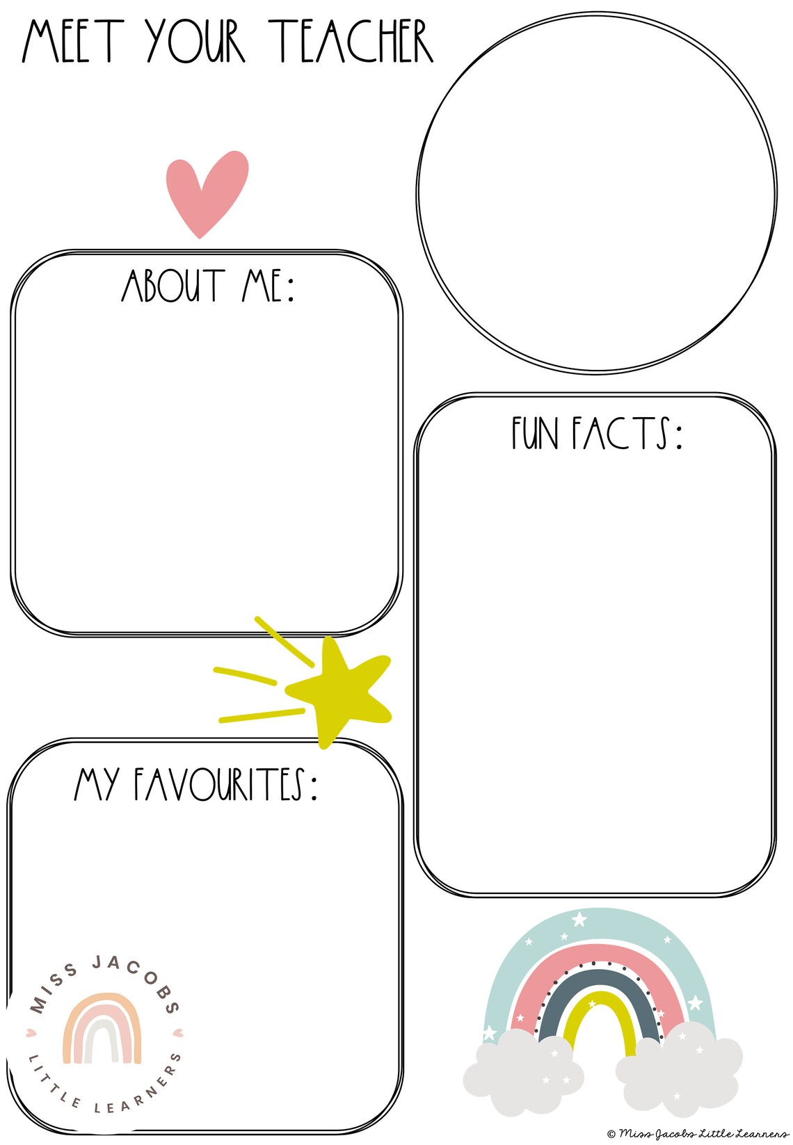 MODERN RAINBOW Meet the Teacher Editable Calm Colors | Etsy