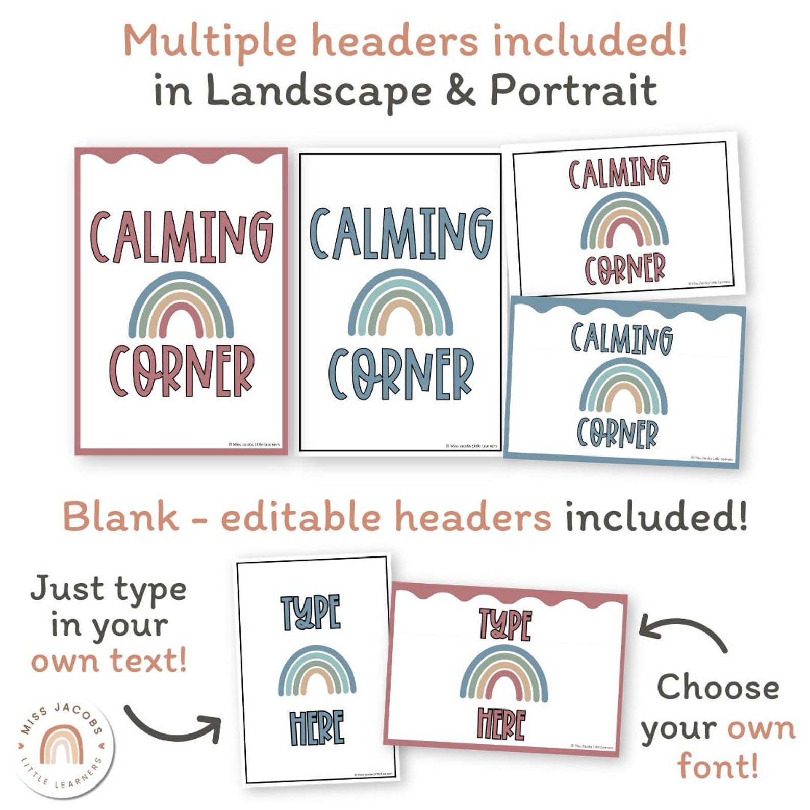 Calm Down Corner Kit Cute Sea Life, Ocean Theme SEL Posters, Printable ...