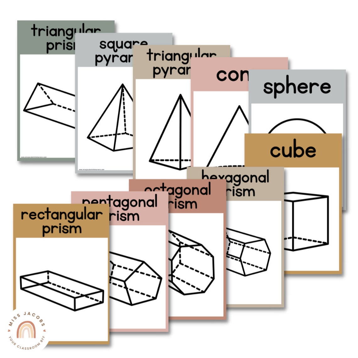 NEUTRAL 3D Shape Posters Boho Neutral Color Palette - Etsy