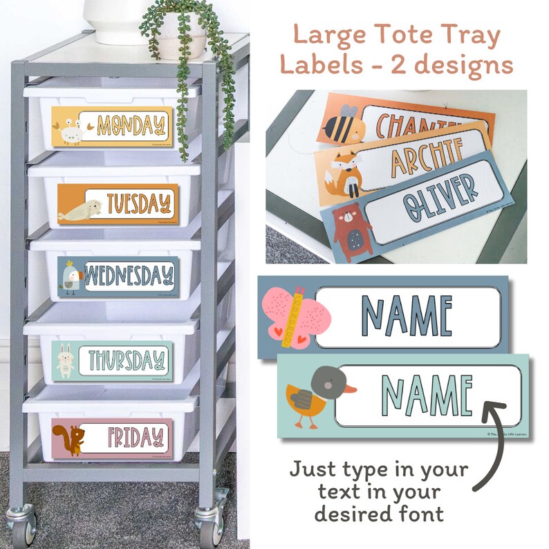 Cute Animal Classroom Labels Bundle | Editable Student Name Tags ...