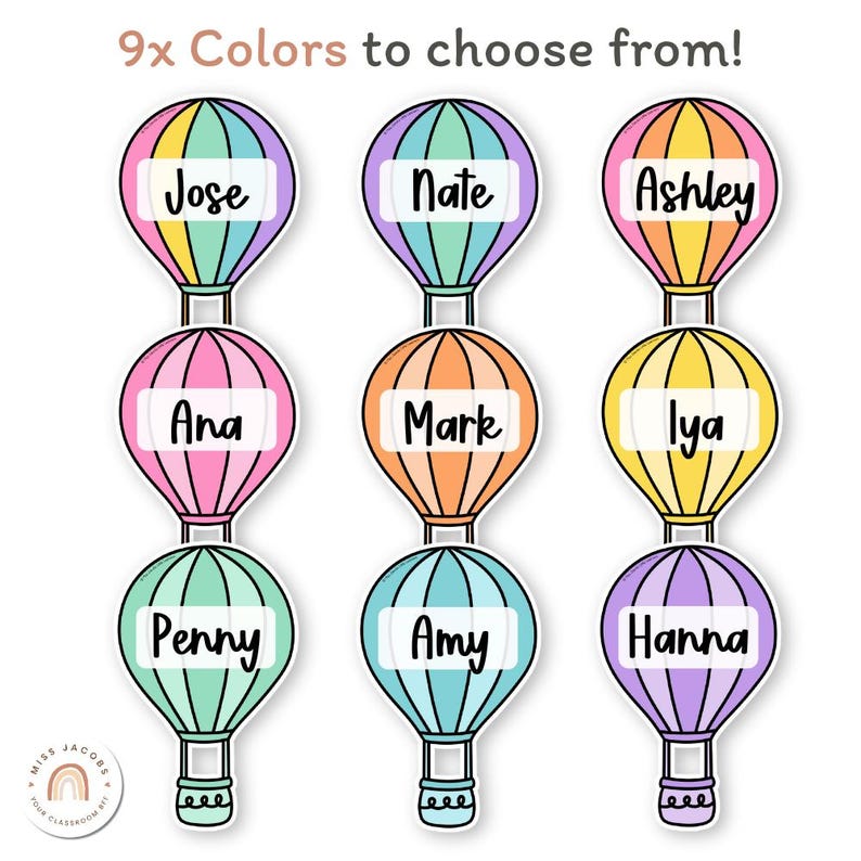 Hot Air Balloon Door Display, Calm Pastel Back to School Editable Door ...