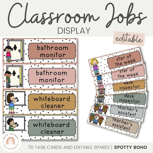 Classroom Calendar and Weather Display SPOTTY BOHO Classroom - Etsy