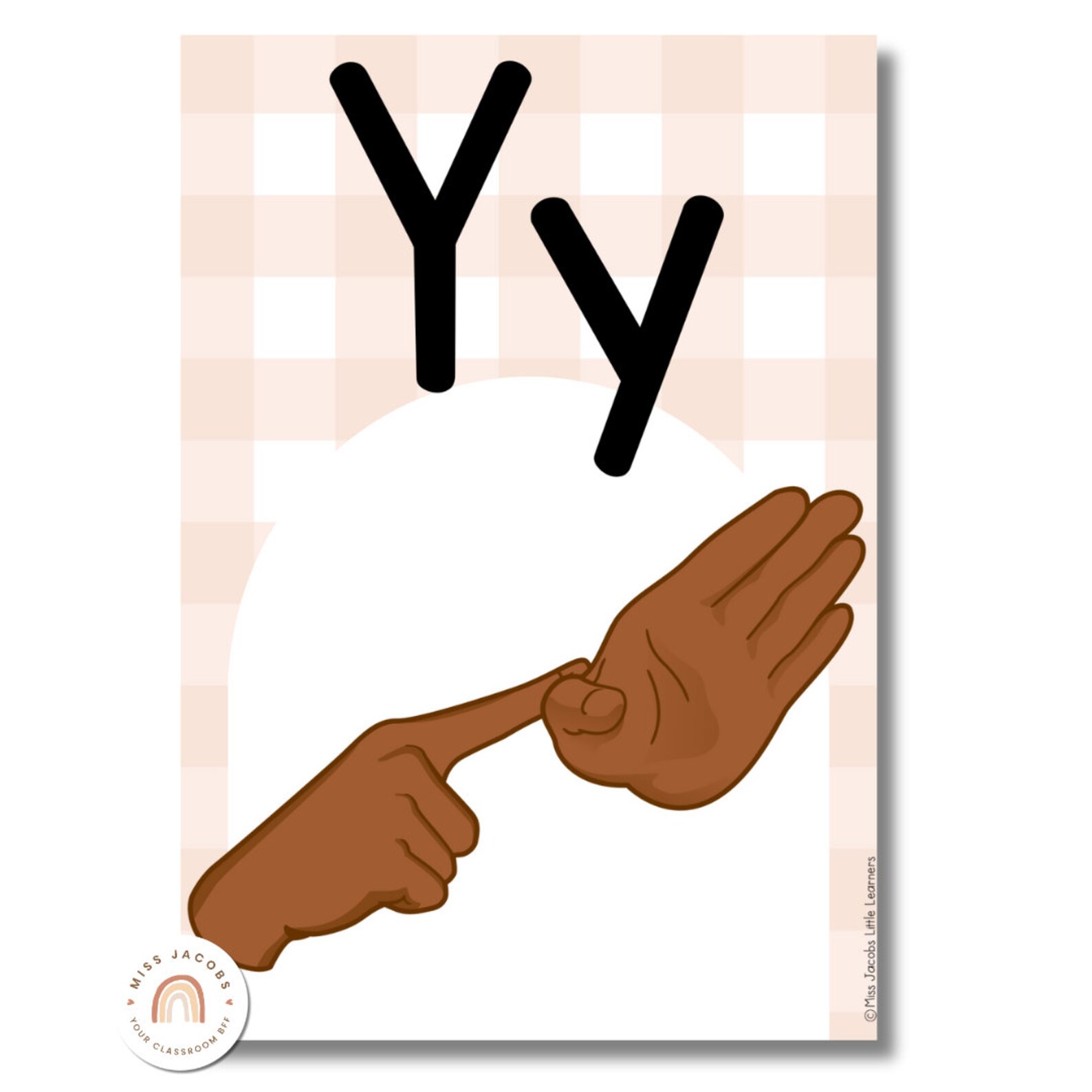 Daisy Gingham Auslan Alphabet Posters: Neutrals Australian Fonts, Sign ...