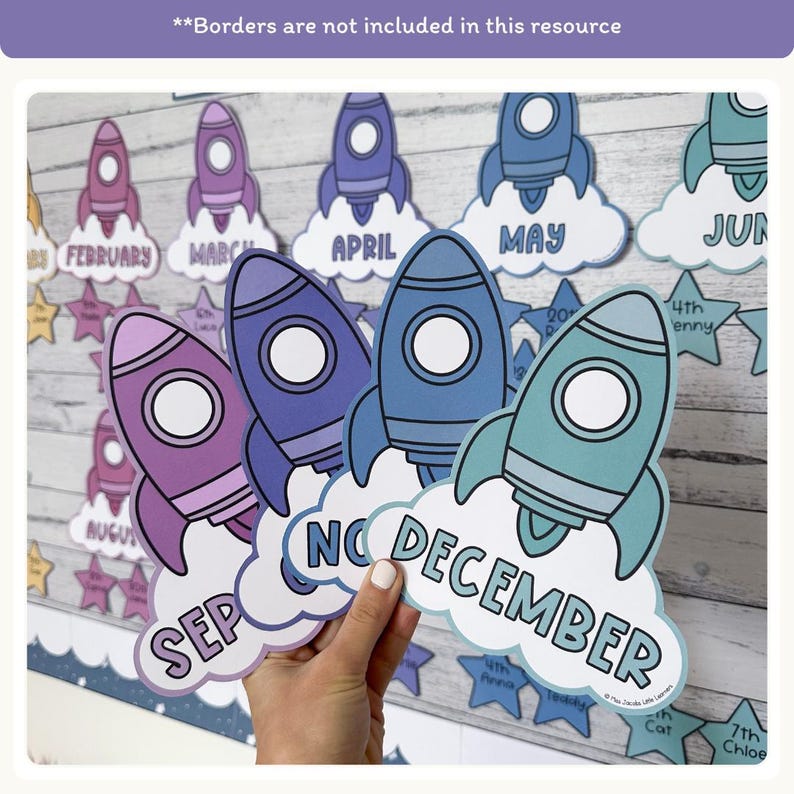 Birthday Display Dreamy Space Classroom Bulletin Board Chart: Pastel ...