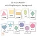 Shape Posters Daisy Gingham Pastels Classroom Decor Editable - Etsy