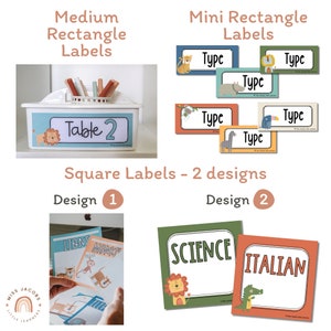 Cute Jungle Animals Classroom Labels Bundle | Editable Student Name ...