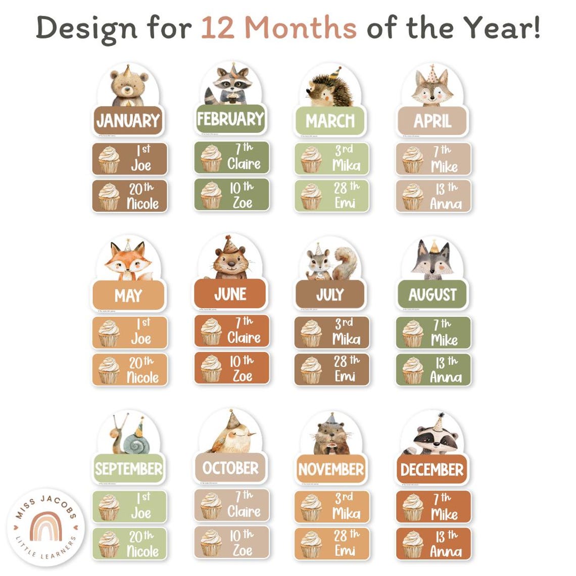 Woodland Birthday Display Printable, Editable Nature Theme Classroom ...