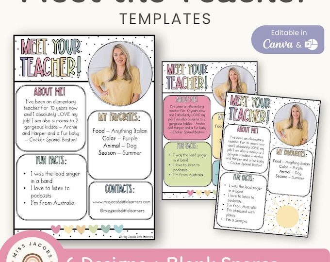 Meet the Teacher | Editable | Spotty Pastels Classroom Decor - Etsy UK